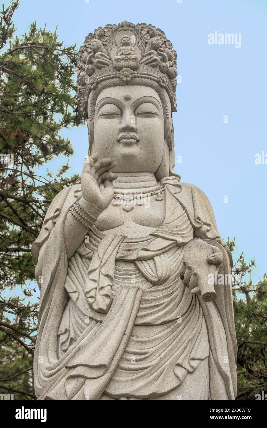 Buddha statue at Haedong Yonggungsa Temple in Busan, South Korea, April ...