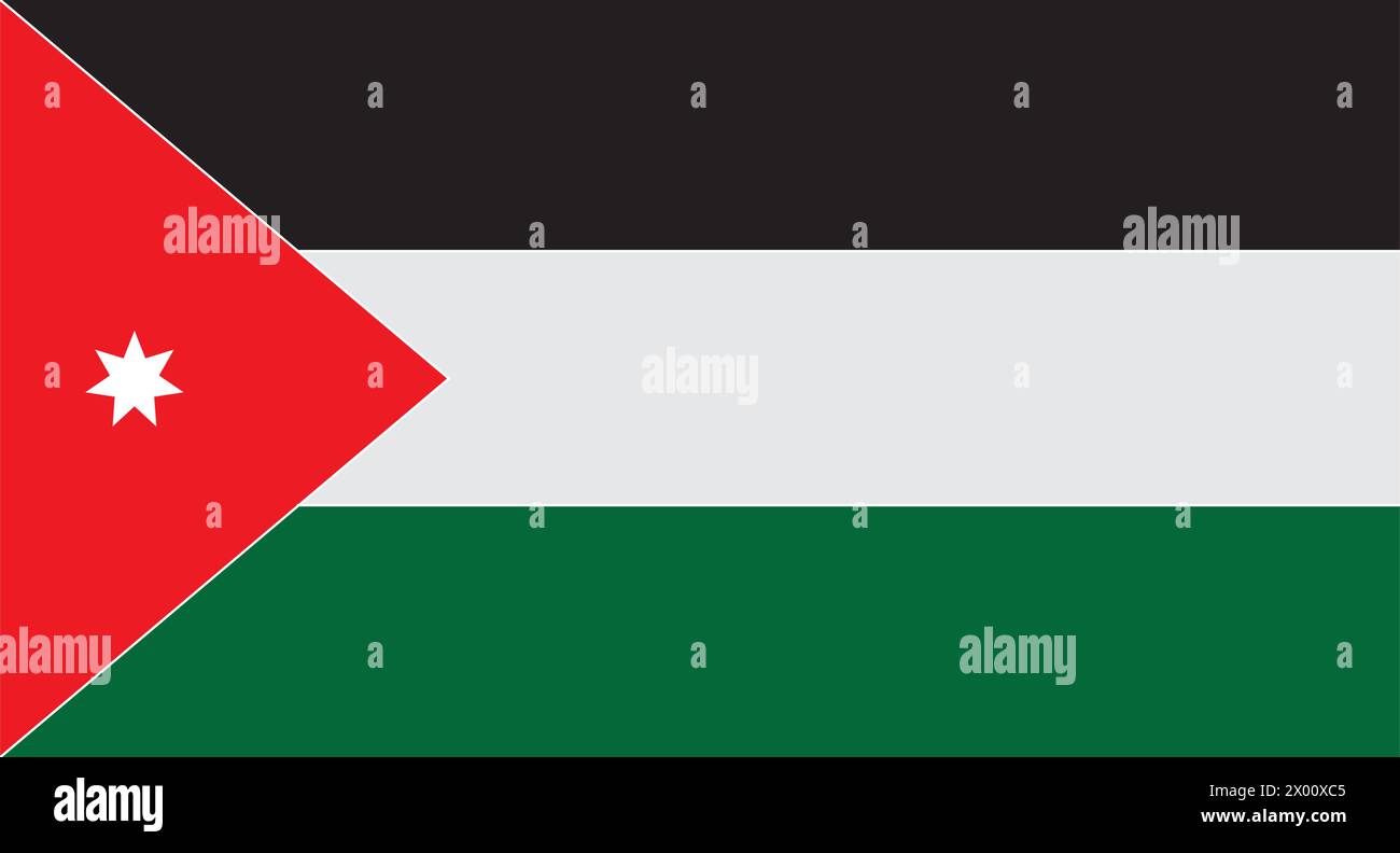 Jordan flag logo vector illustration simple design Stock Vector Image ...