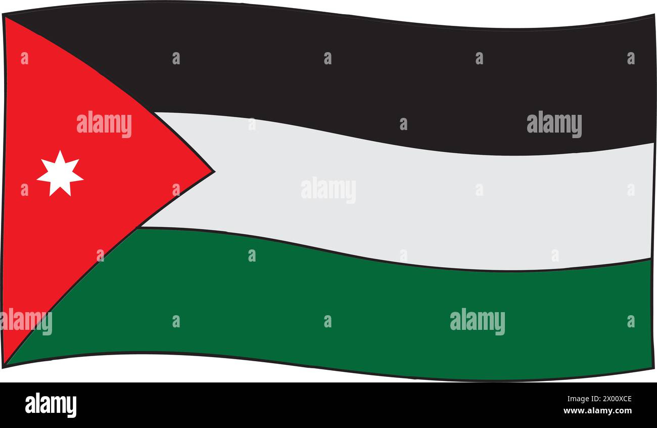 Jordan flag logo vector illustration simple design Stock Vector Image ...