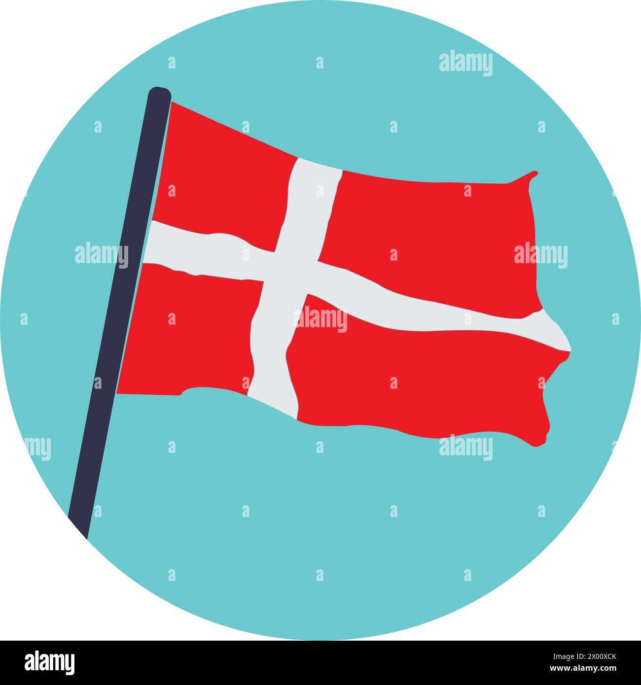 Danish flag icon vector illustration simple design Stock Vector Image ...