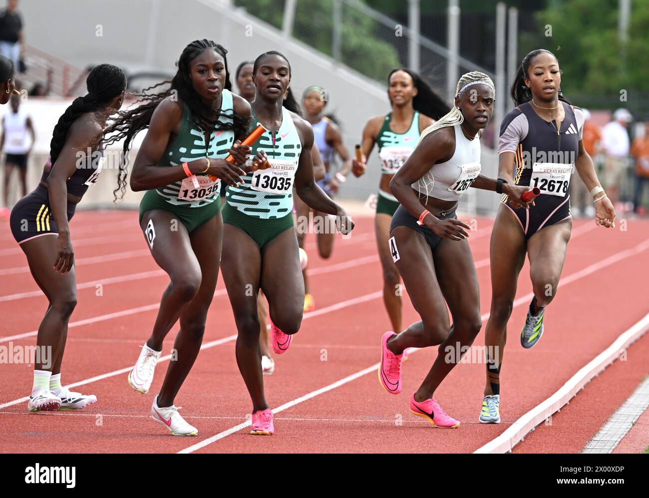 Rhasidat Adeleke takes the handoff from Dina Asher-Smith on the anchor ...