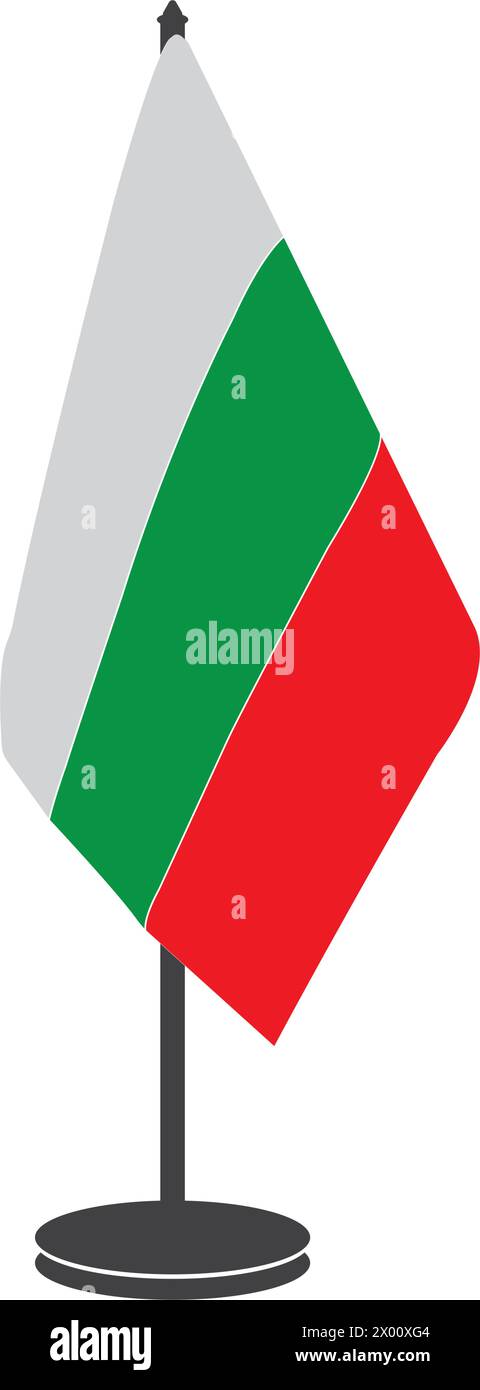 Bulgarian flag on pole Stock Vector Images - Alamy