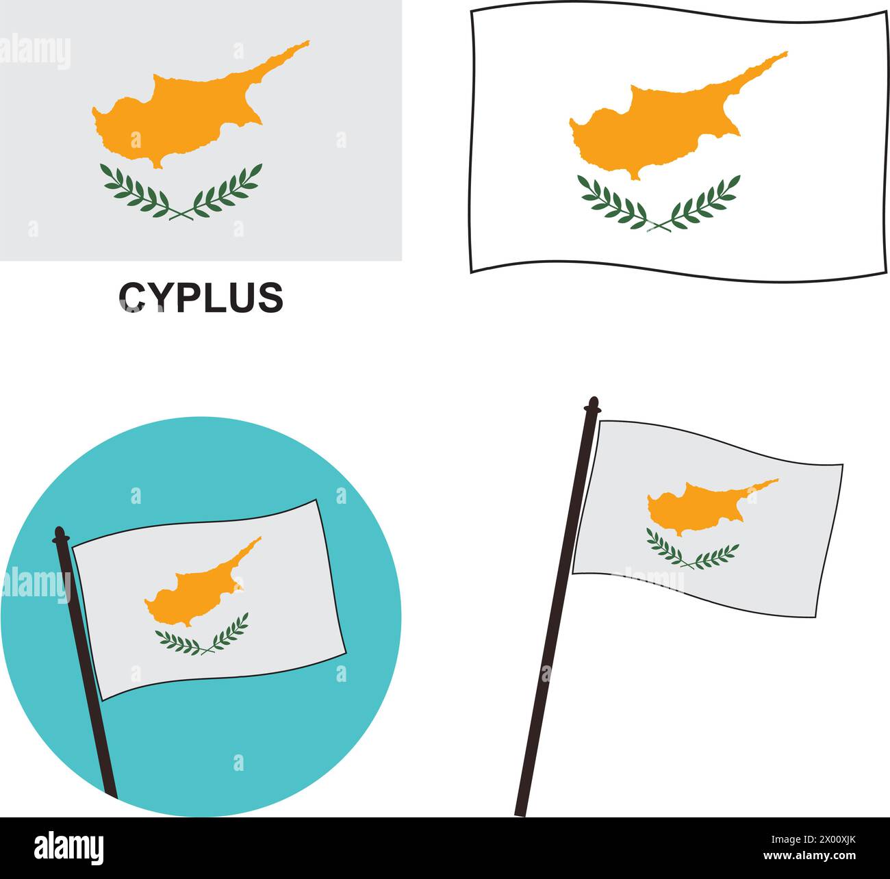 Cyprus flag icon vector illustration symbol design Stock Vector Image ...
