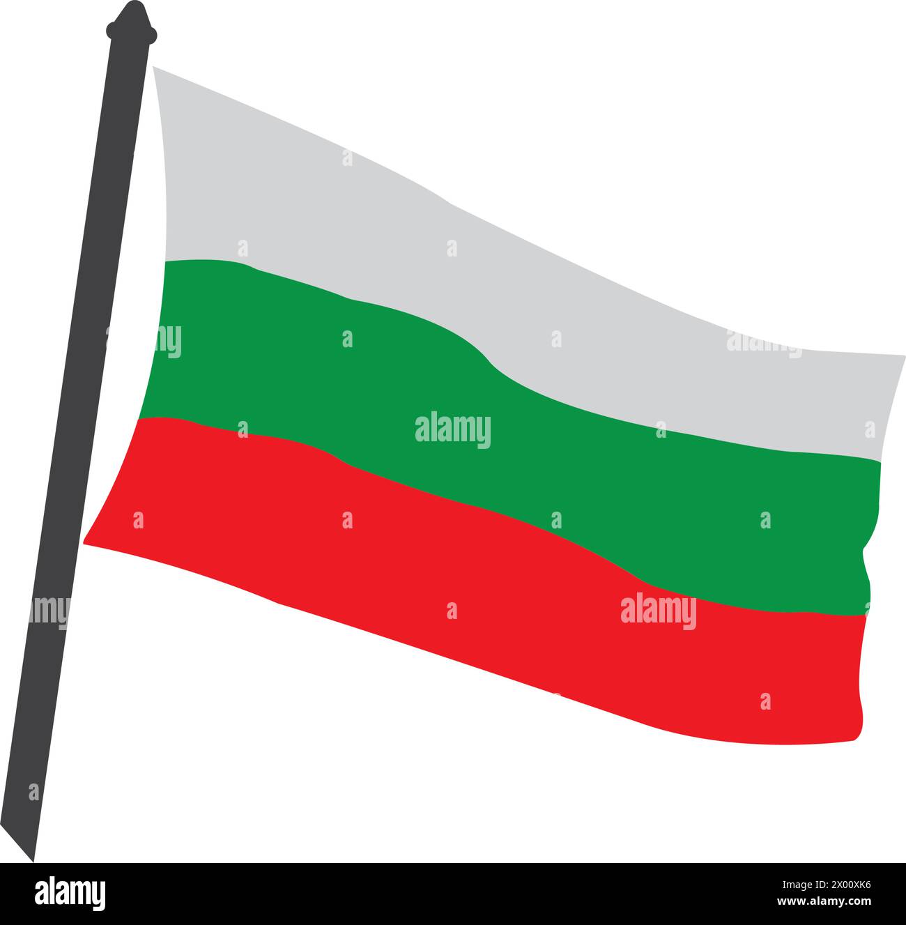 Bulgarian flag on pole Stock Vector Images - Alamy