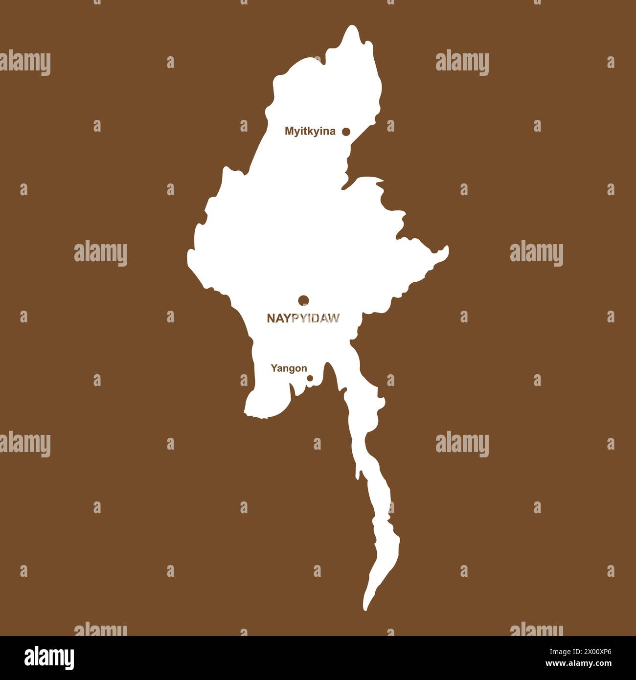 Myanmar country map vector illustration symbol design Stock Vector ...
