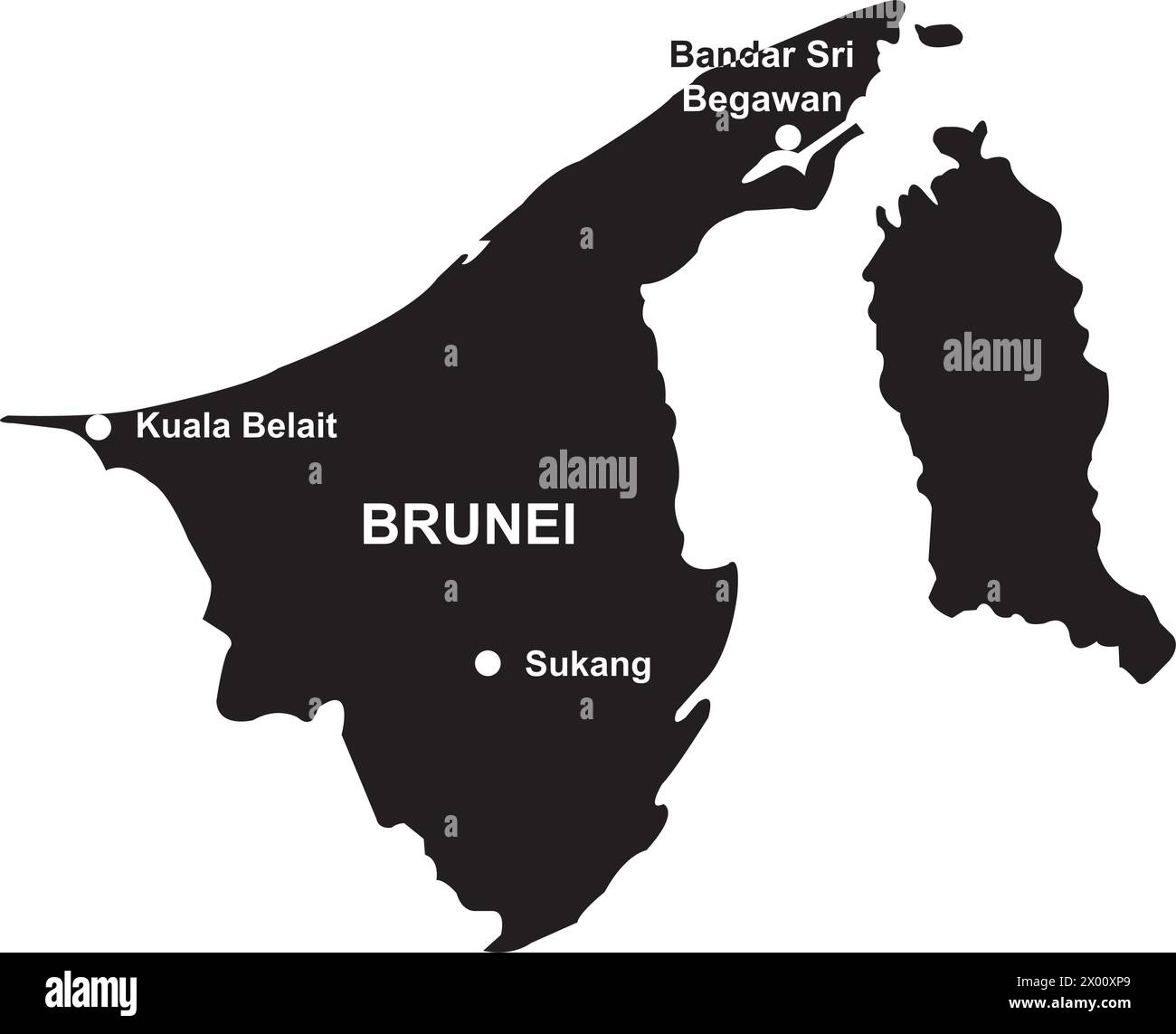 Map of brunei darussalam vector illustration symbol design Stock Vector ...