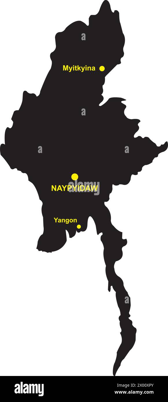 Myanmar country map vector illustration symbol design Stock Vector ...
