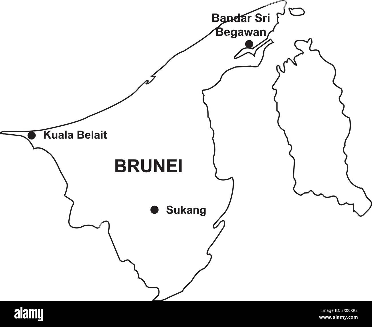 Map of brunei darussalam vector illustration symbol design Stock Vector ...
