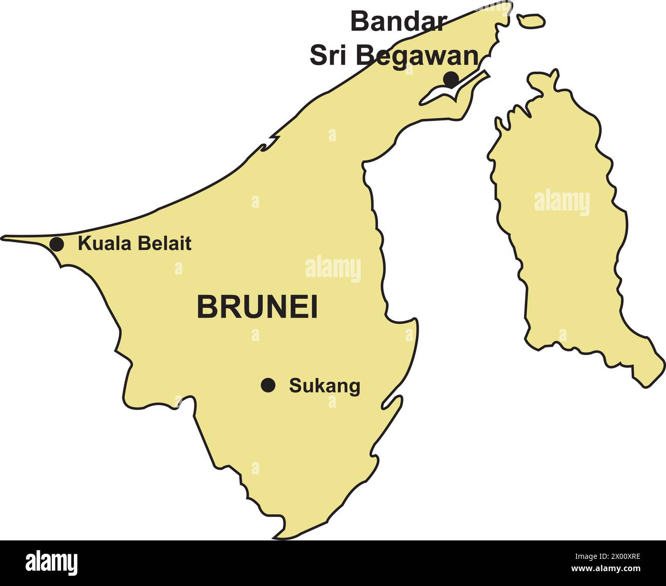 Map of brunei darussalam vector illustration symbol design Stock Vector ...
