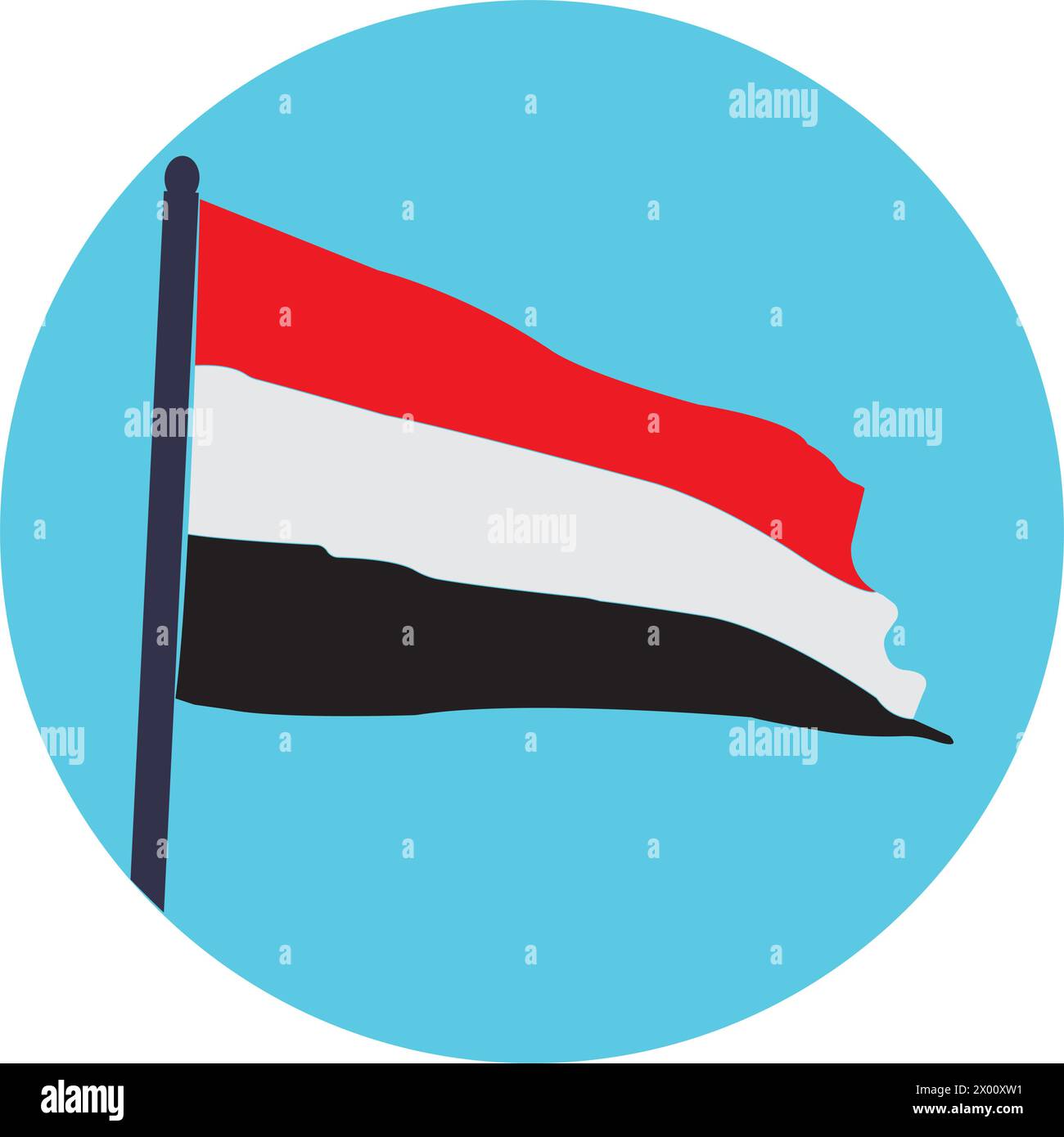 Yemeni Flag Icon Vector Illustration Simple Design Stock Vector Image