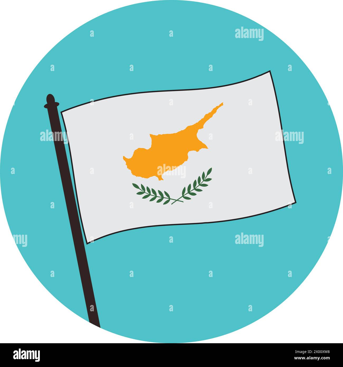 Cyprus flag icon vector illustration symbol design Stock Vector Image ...