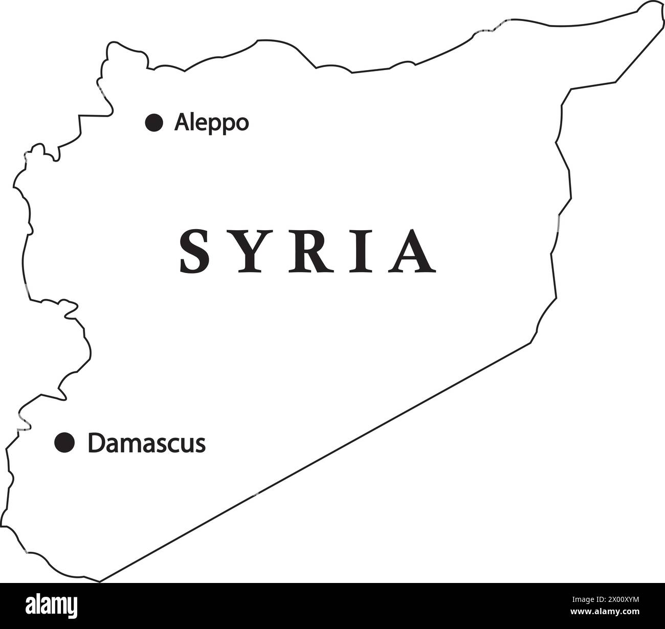 Map of syria atlas Black and White Stock Photos & Images - Alamy