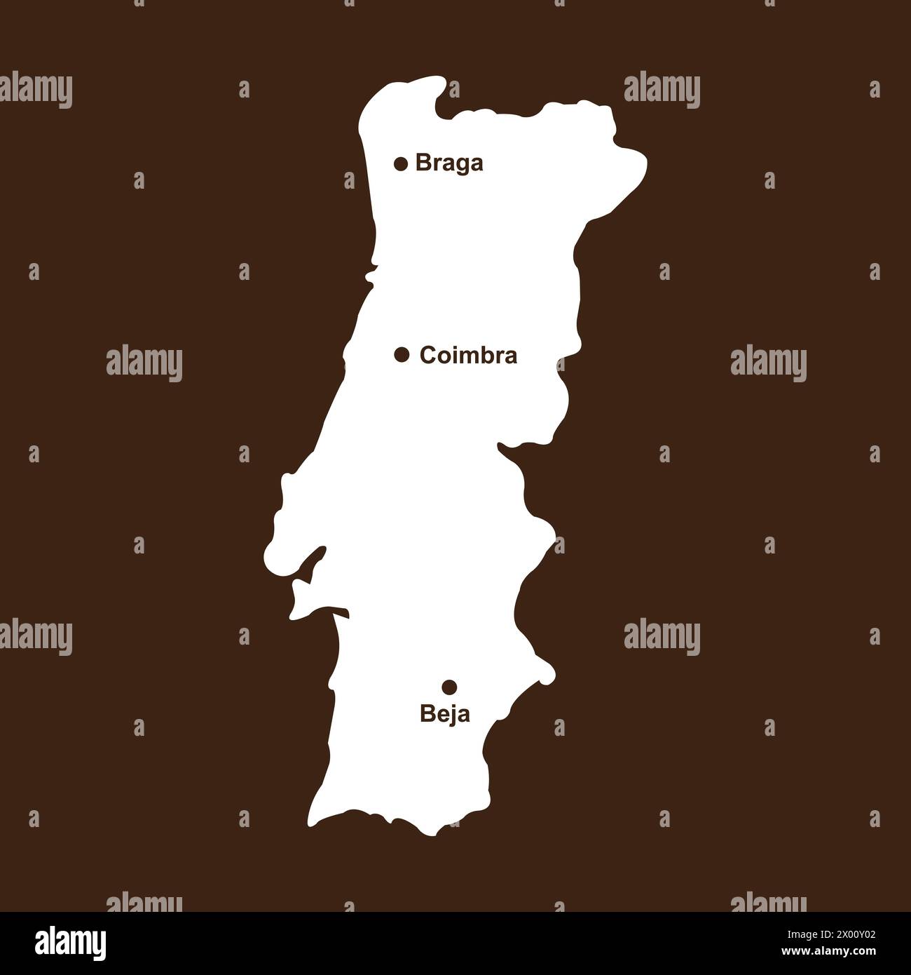 Portugal country map icon vector illustration simple design Stock ...