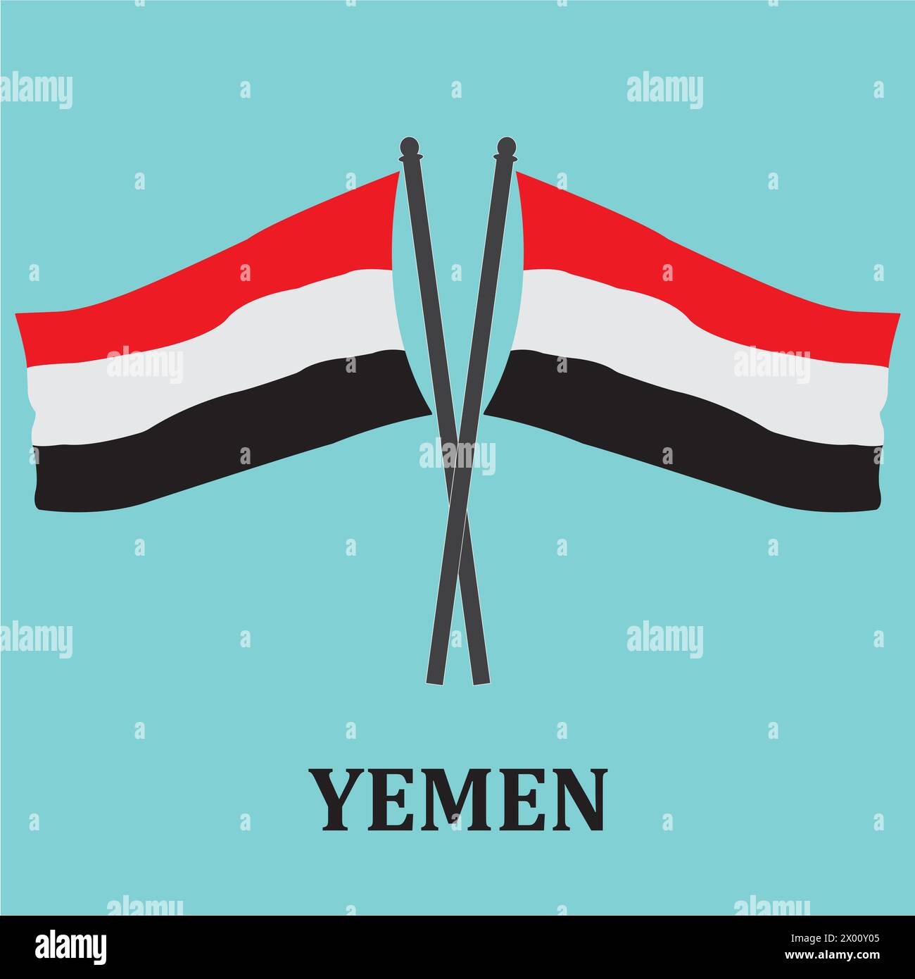 Yemeni Flag Icon Vector Illustration Simple Design Stock Vector Image
