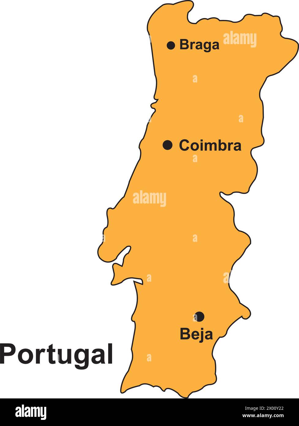 Portugal country map icon vector illustration simple design Stock ...