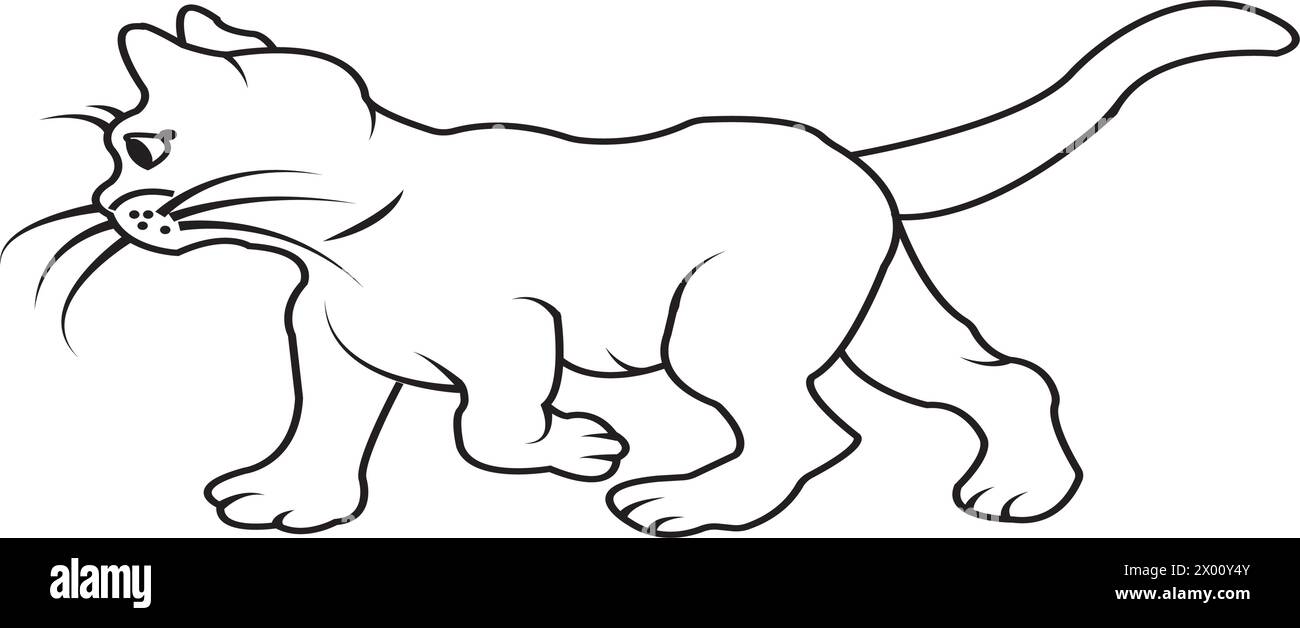 Kitten Side Profile Drawing
