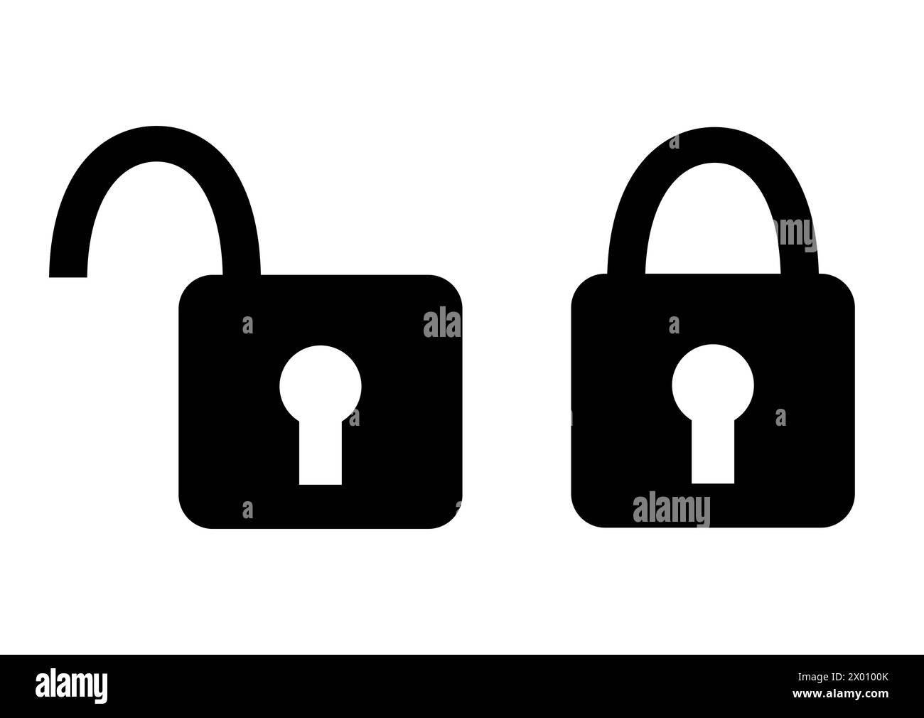 Lock icons set. Padlock symbol collection. Security symbol. Lock open ...