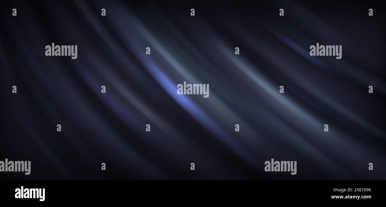 Deep black rippled fabric material realistic vector background. Award ...