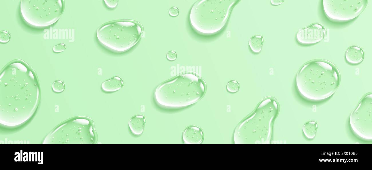 Collagen gel with bubbles drops realistic vector illustration pattern ...
