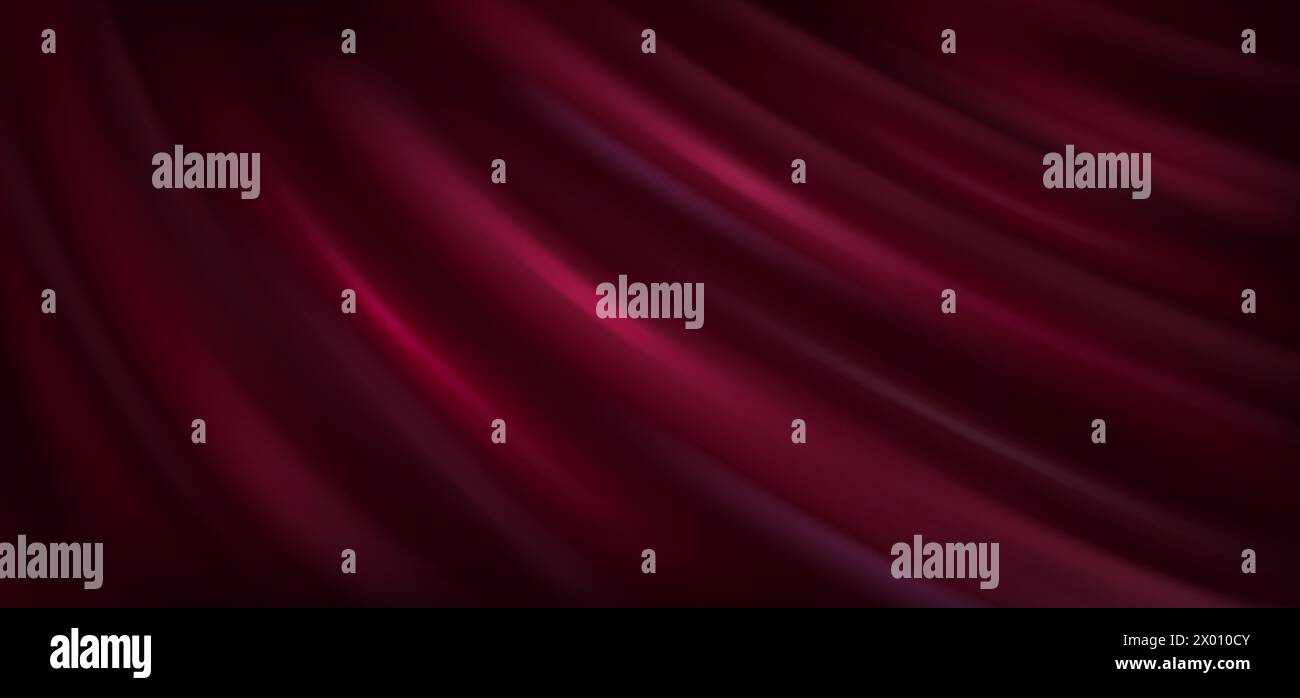Deep red rippled fabric material realistic vector background. Award ...