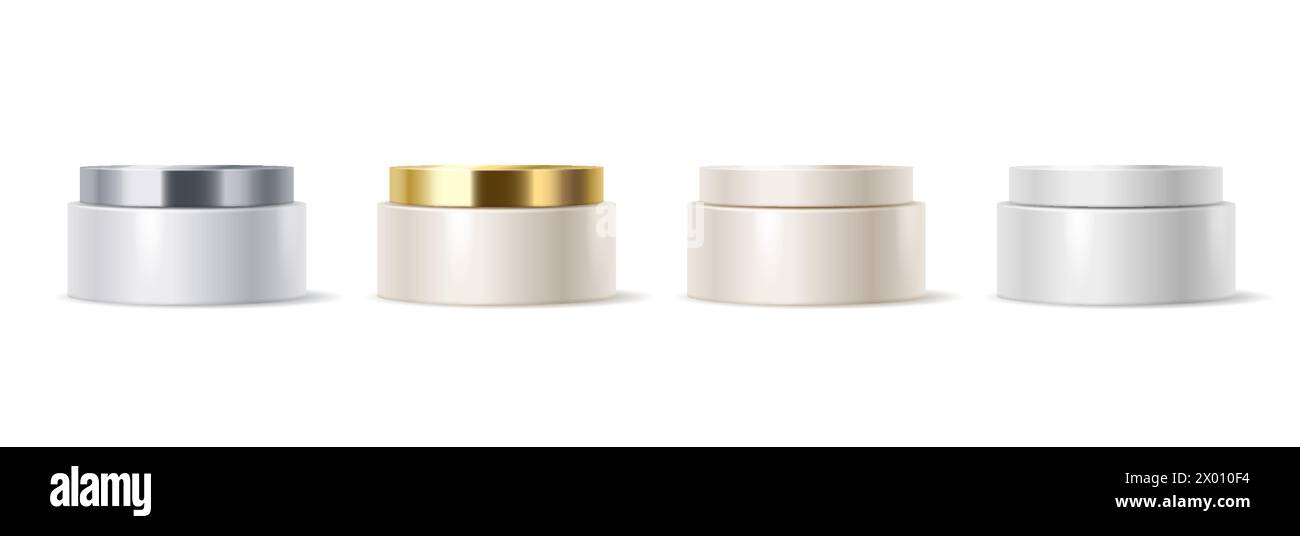 Blank jars of cream realistic vector illustration set. Promo design ...