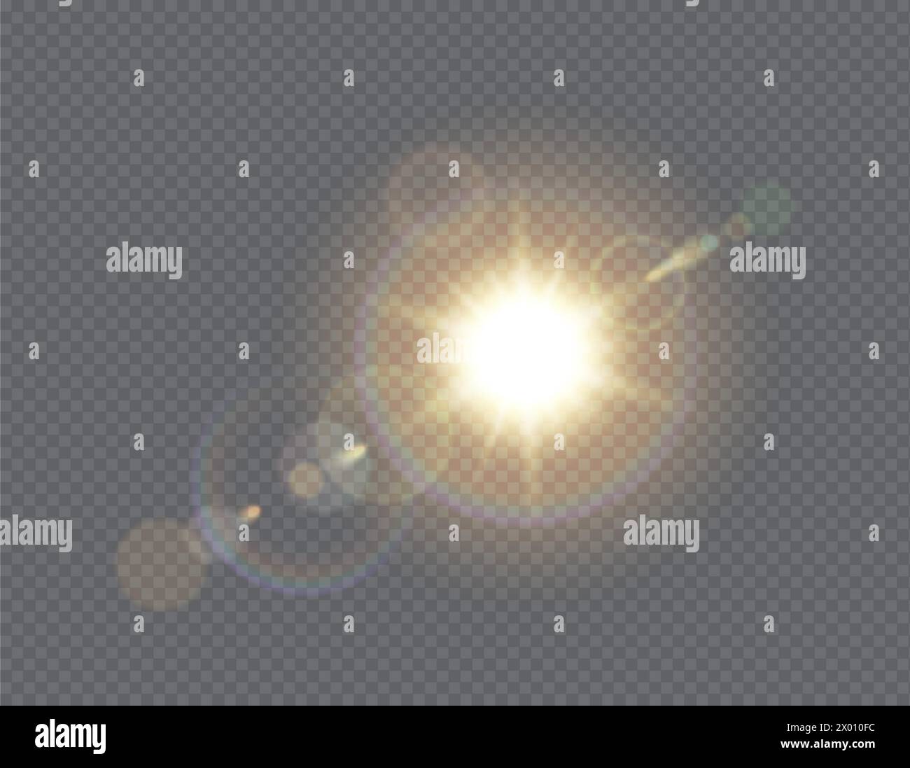 Sun light glaring blast realistic vector illustration. Sunlight shining ...
