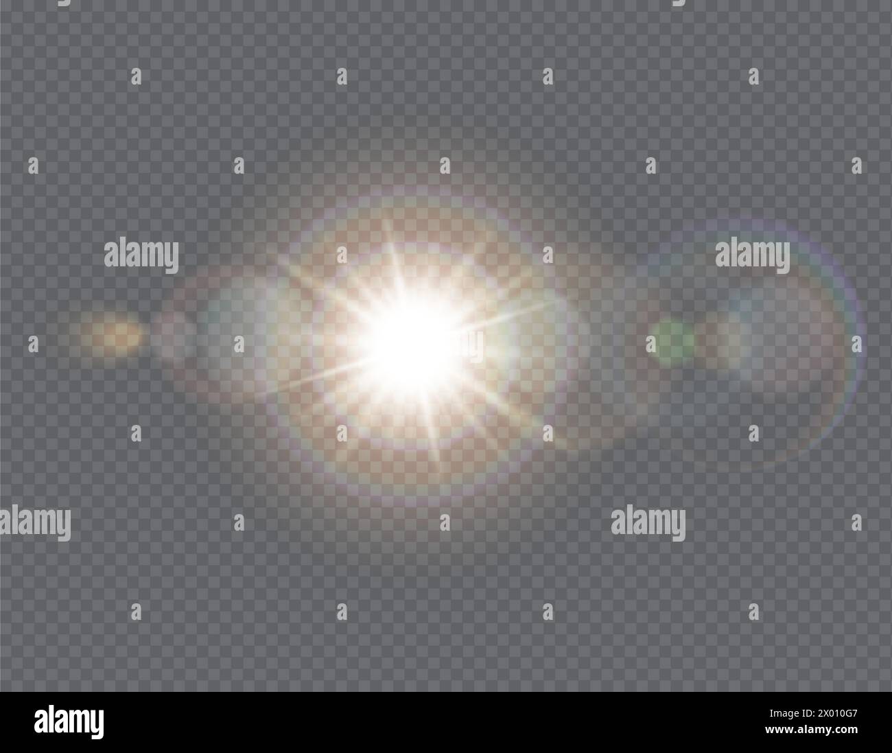 Sun light glaring blast realistic vector illustration. Sunlight shining ...