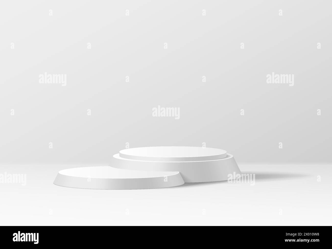 Blank round step stage realistic vector illustration. Empty show podium ...