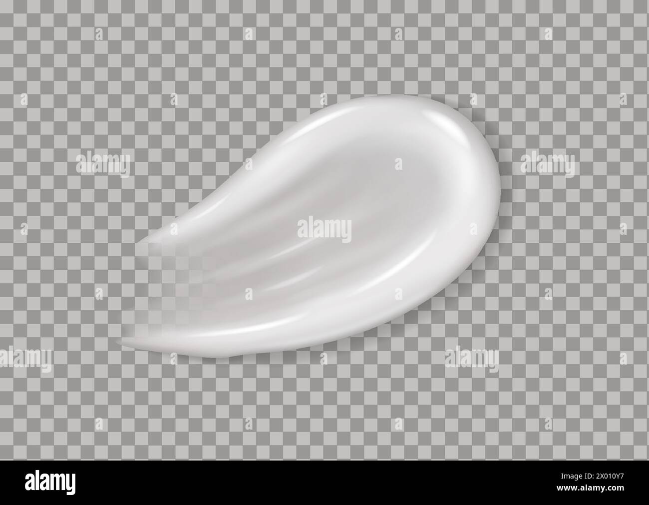 Realistic 3D smear of white cream on an isolated transparent background ...