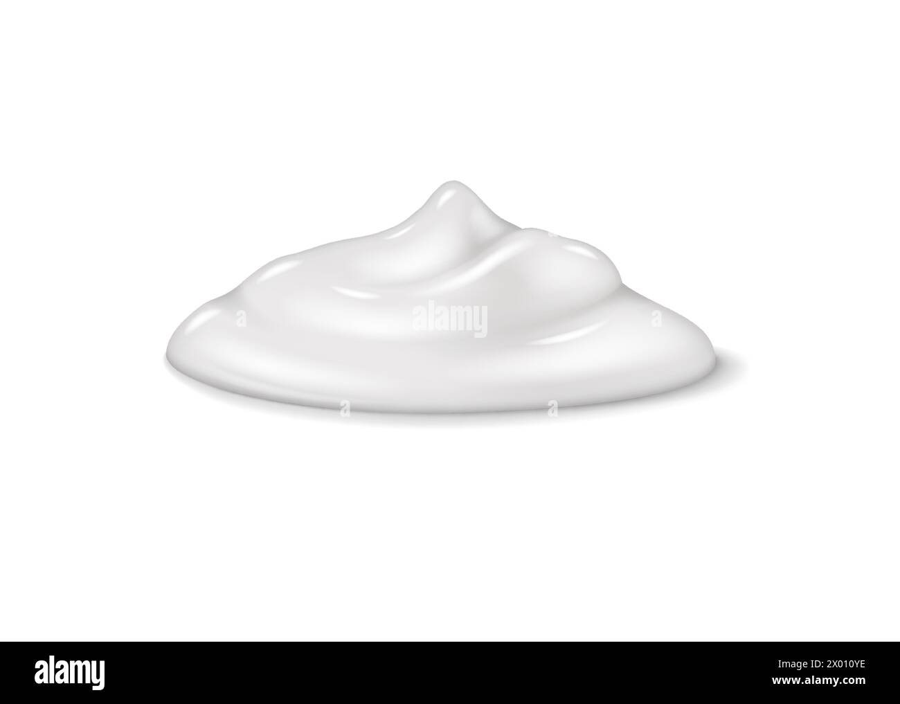 Realistic 3D smear of white cream on an isolated white background ...