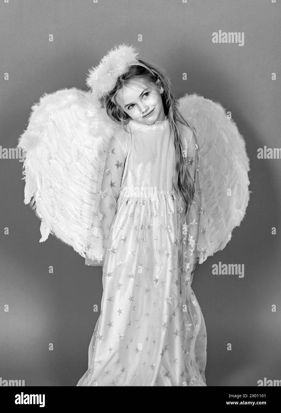 Angel child girl with wings, valentines day. Child with angelic ...