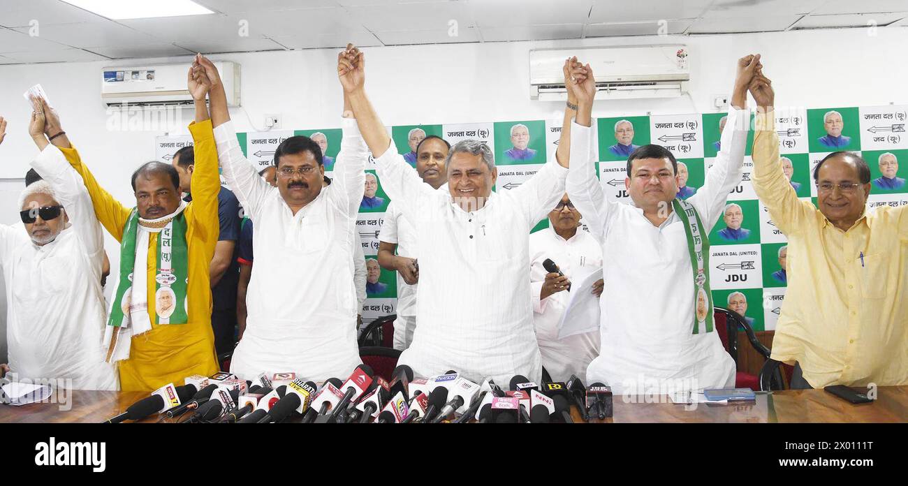 India. 08th Apr, 2024. PATNA, INDIA - APRIL 8: RJD ex-MLAs Chandan ...