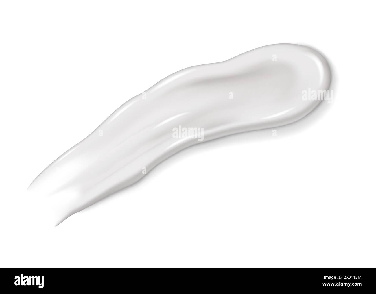 Realistic 3D smear of white cream on an isolated white background ...