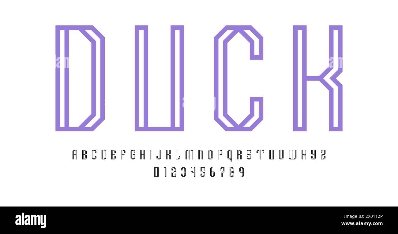 Set of alphabets font letters and numbers modern abstract design ...