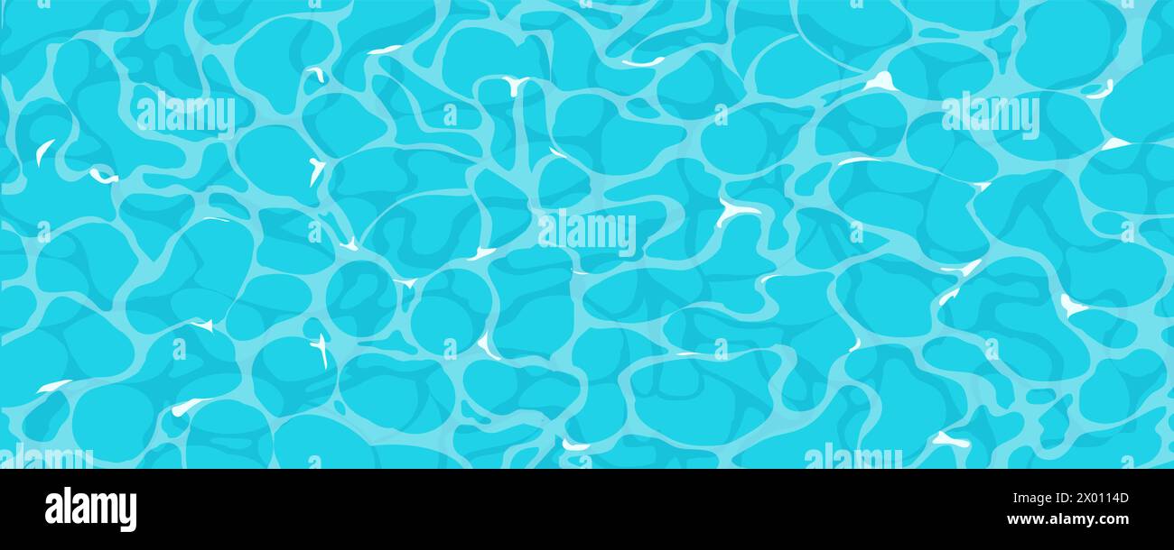 Water ripple surface with sunlight reflections in cartoon style, game ...