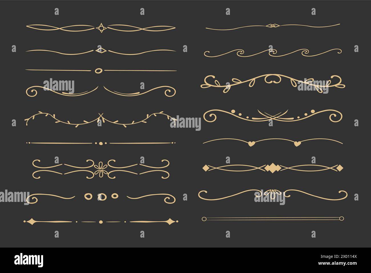 Elegant gold divider thin line classic deco border separator collection ...