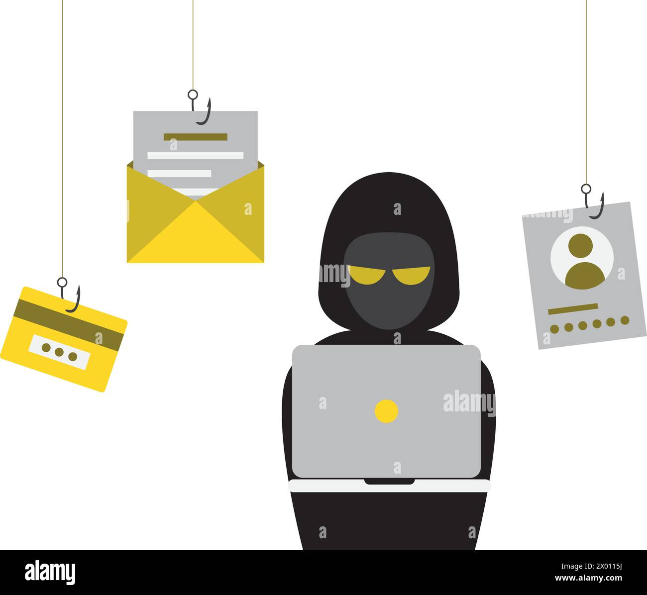 Hacker Stealing Confidential Data Personal Information And Credit Card Detail Hacking Concept