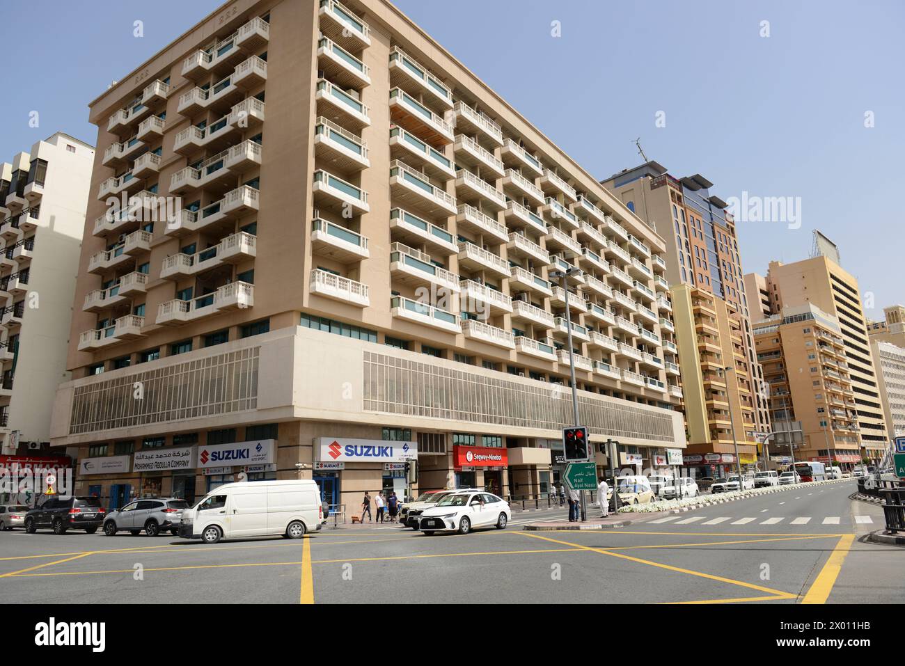 Commercial buildings along Baniyas St in Deira, Dubai, UAE Stock Photo ...
