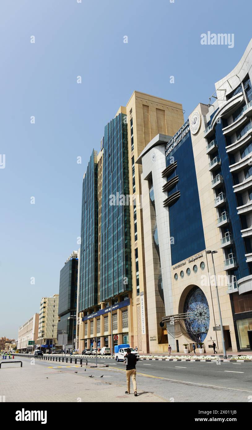 Modern office building along Baniyas Rd in Deira, Dubai, UAE Stock ...