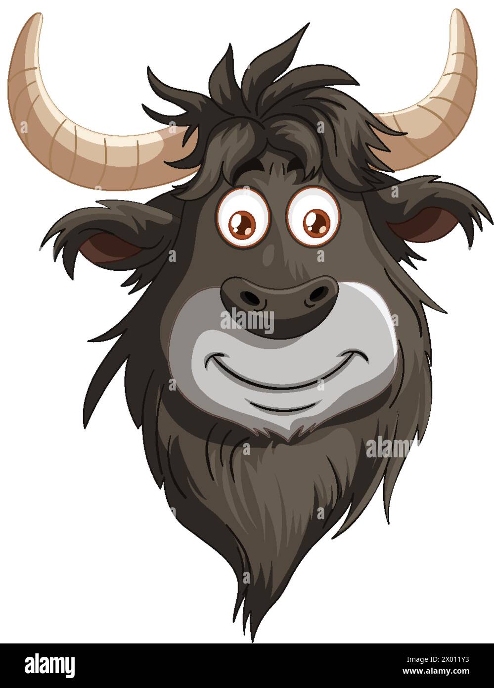 Vector graphic of a smiling, friendly yak character Stock Vector Image ...