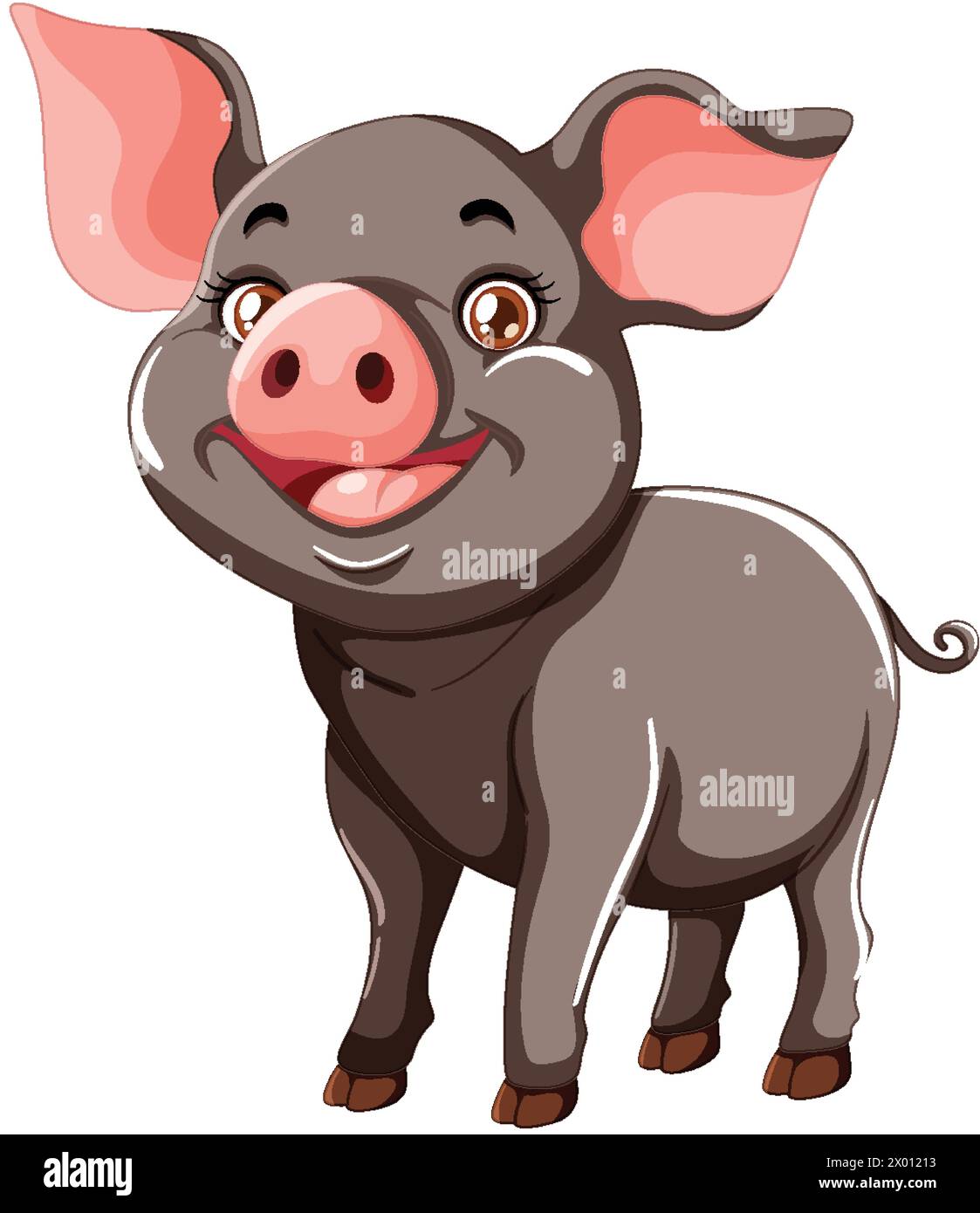Vector illustration of a happy, smiling pig Stock Vector Image & Art ...