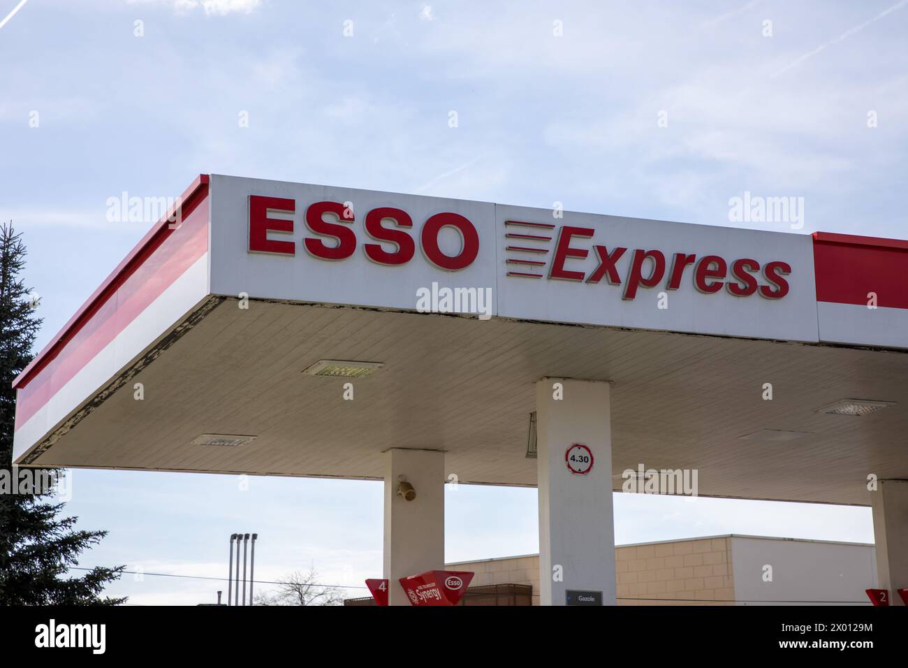 Bordeaux , France - 04 04 2024 : Esso Express petrol fuel station ...