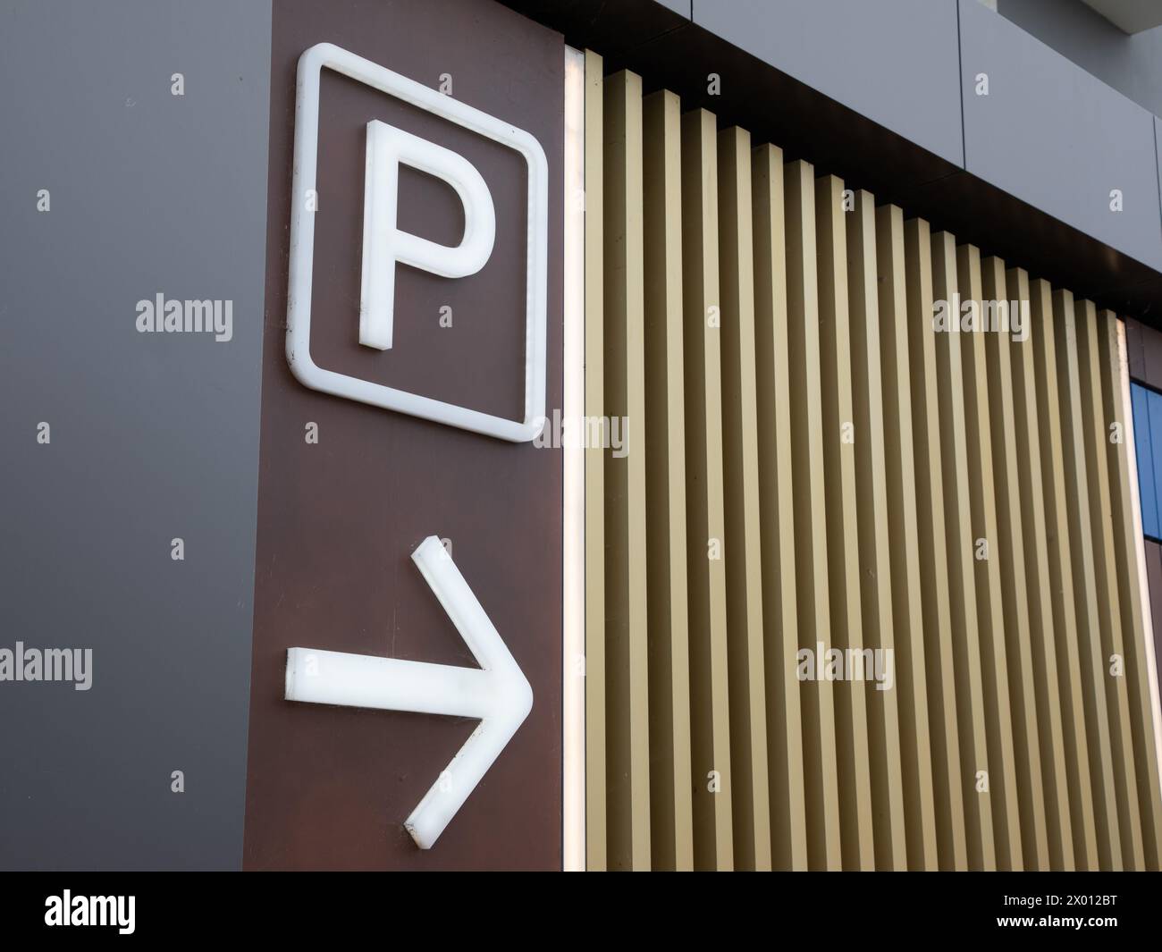 parking car road panel signage and arrow sign only for car Stock Photo ...