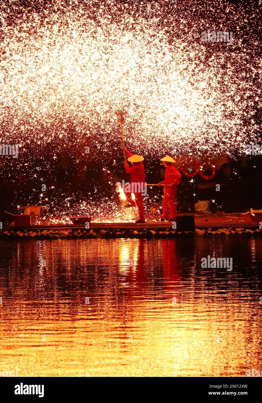 LIUZHOU, CHINA - APRIL 8, 2024 - After the high temperature melts the ...