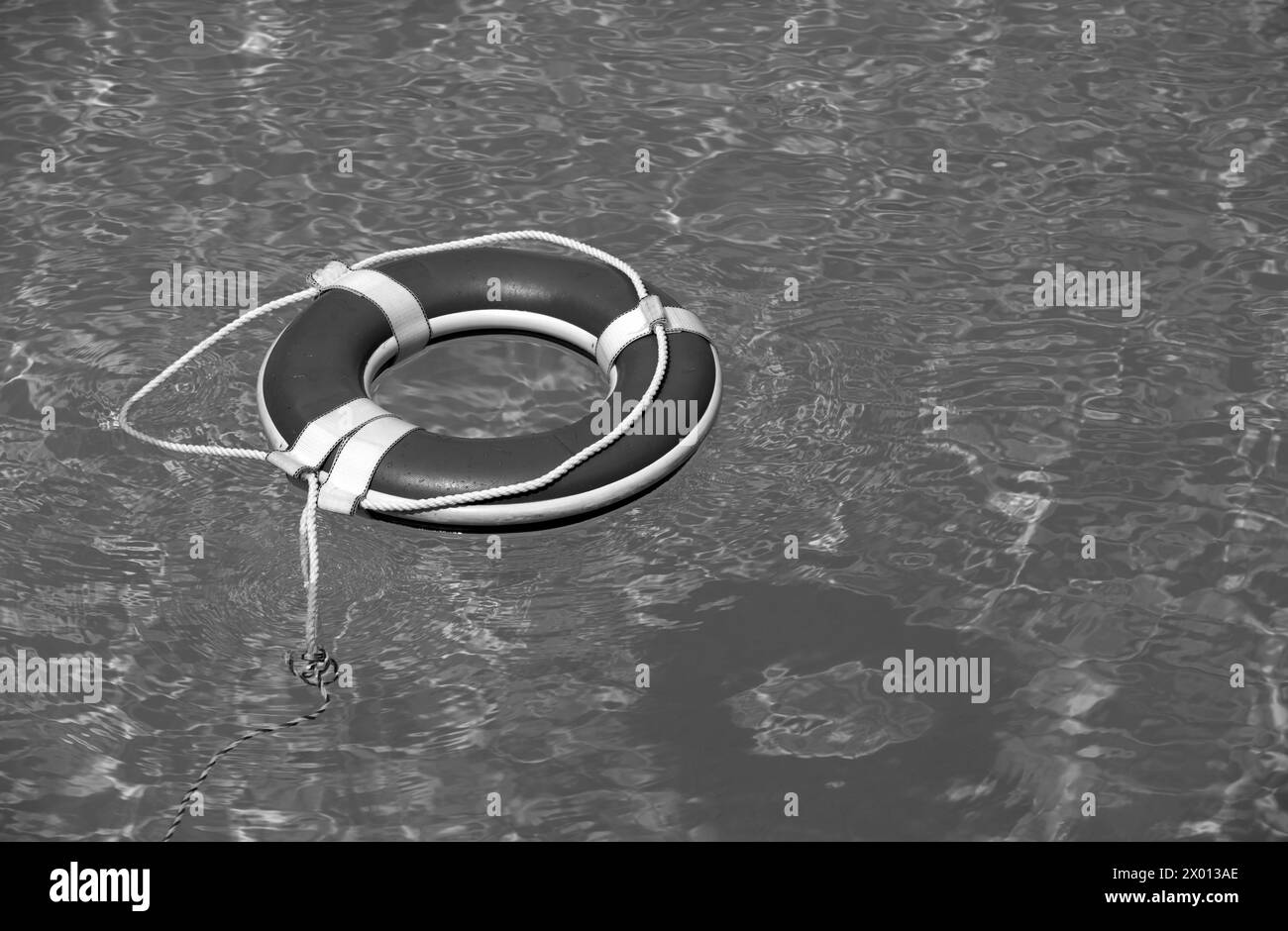 Help and drowning concept. Life saver ring floating in the water Stock ...