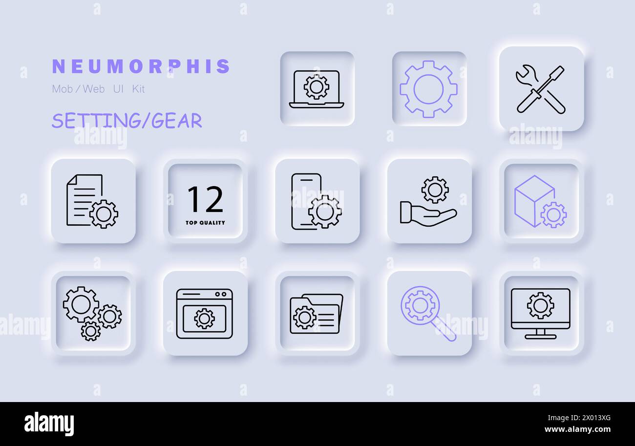 Setting icon set. Gear, website, tuning, hand, proposal, mechanism, configuration, screwdriver ...