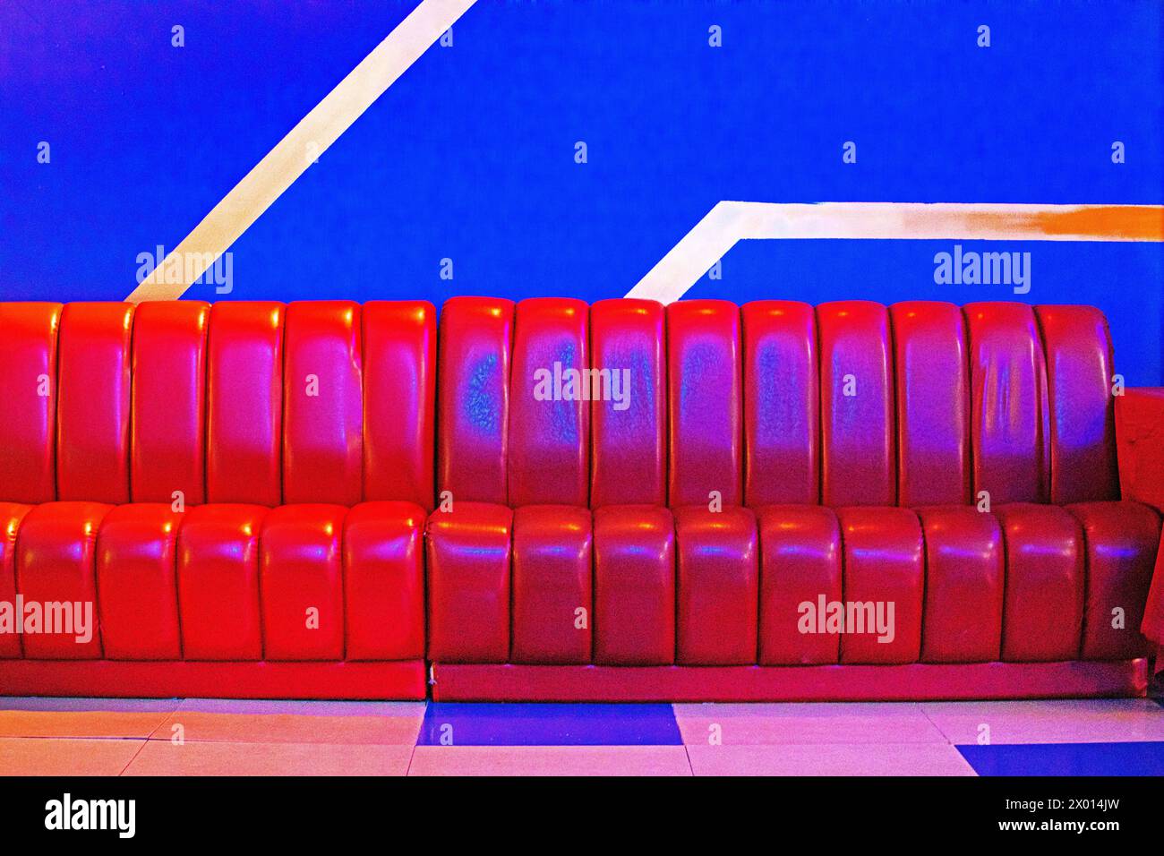 modern interior with red office sofa. Style and fashion in the interior ...