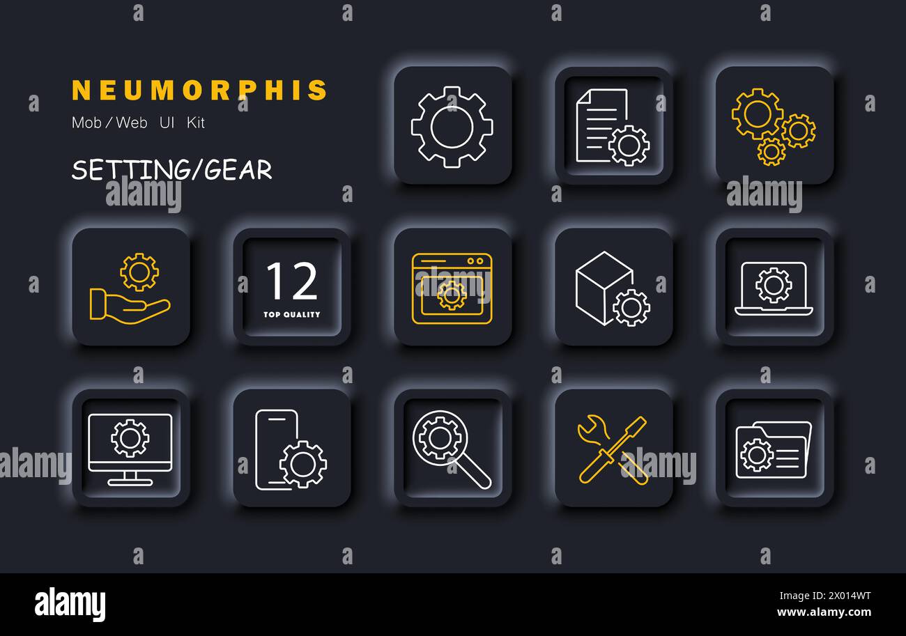 Setting icon set. Gear, website, tuning, hand, proposal, mechanism, configuration, screwdriver ...