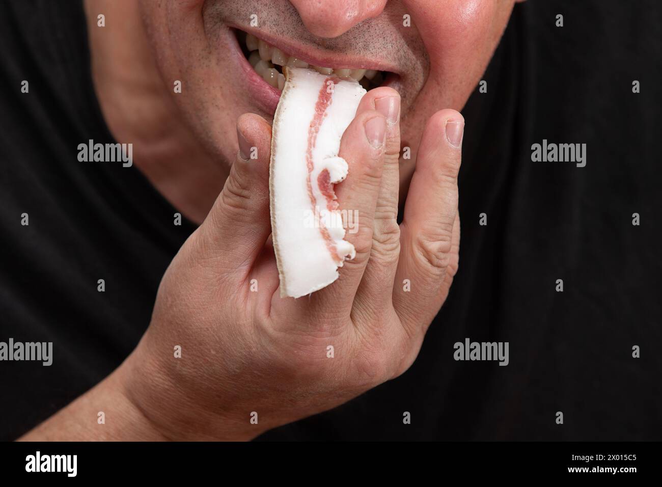 Man eats piece meat hi-res stock photography and images - Alamy