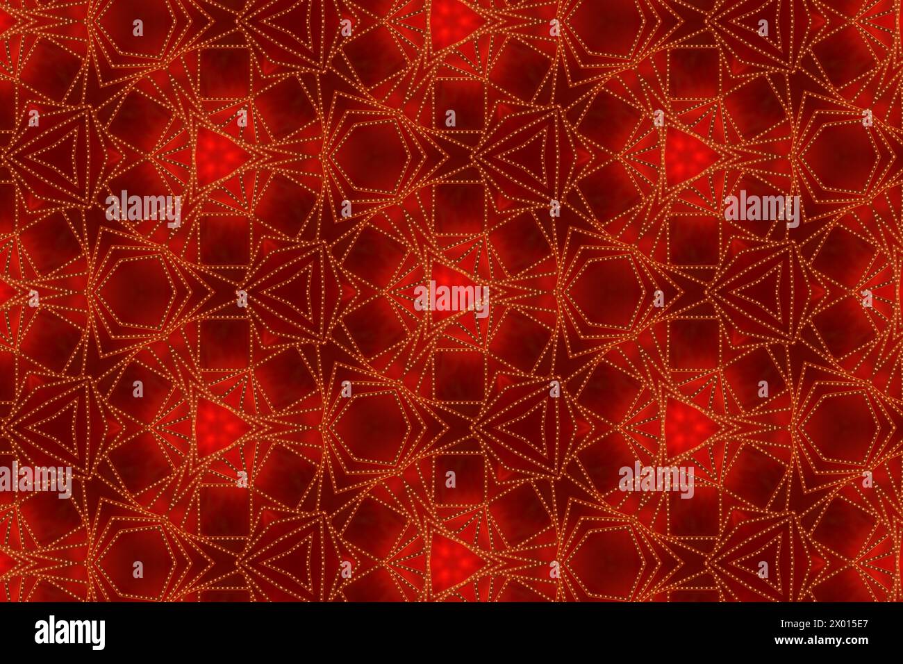 Abstract expensive red background with geometric yellow mosaic pattern ...